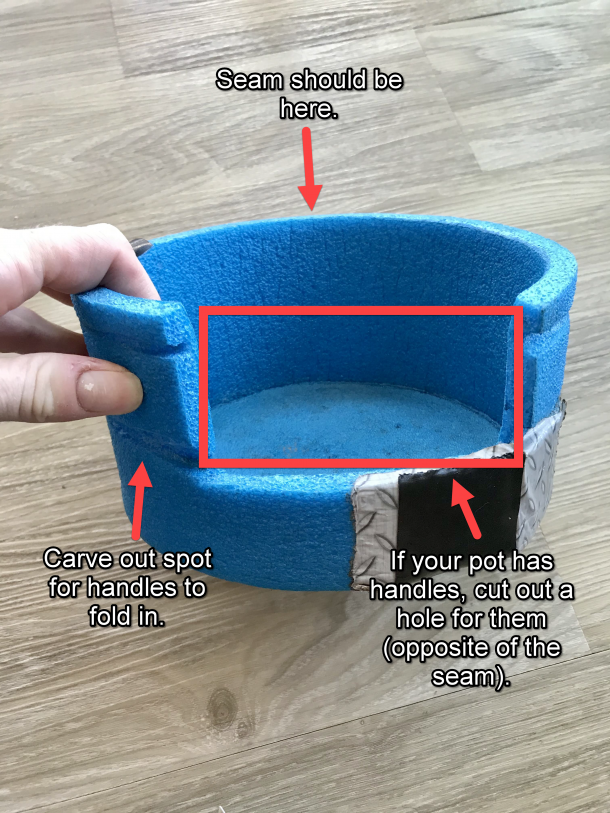 How Make a Closed Cell Foam Pot Cozy - Get Outdoors Get Happy