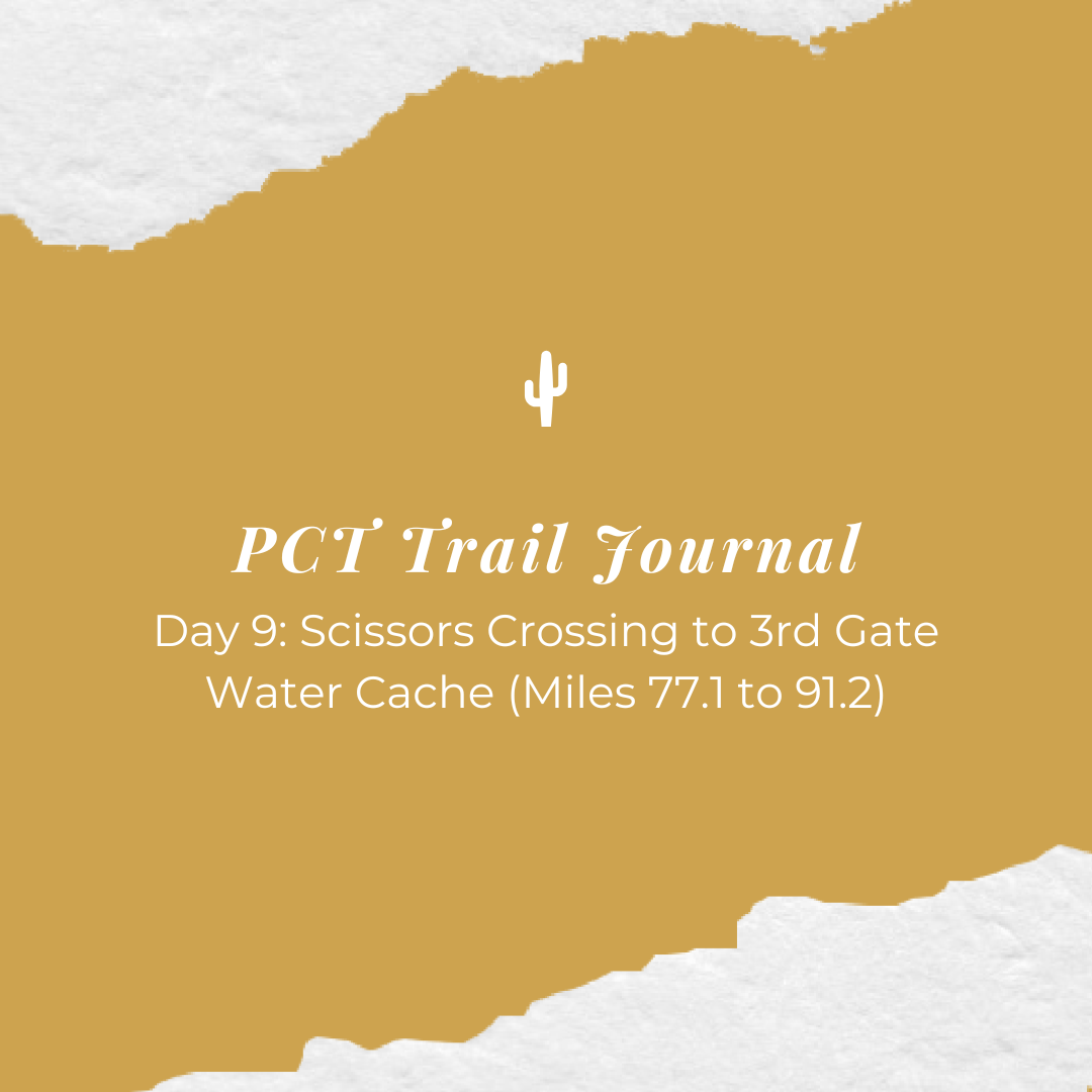 PCT Trail Journal: Day 9 Scissors Crossing to 3rd Gate Water Cache ...